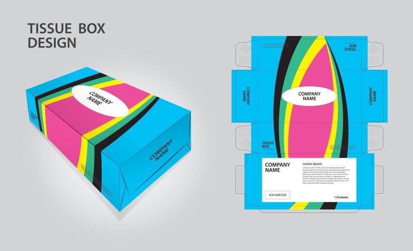 Tissue box design-3d box- packaging template Vector Image