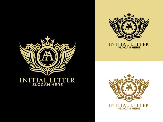 Luxury royal wing letter r logo Royalty Free Vector Image