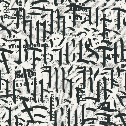 Seamless pattern of ornate gothic letters Vector Image