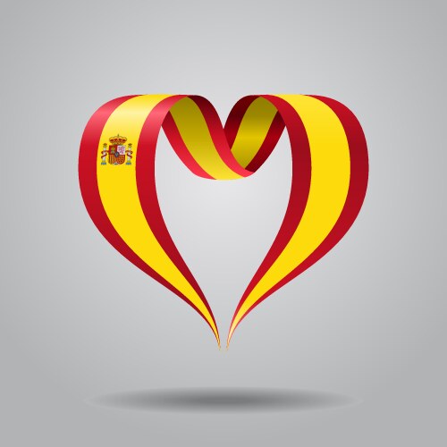 Spanish flag heart-shaped ribbon Royalty Free Vector Image