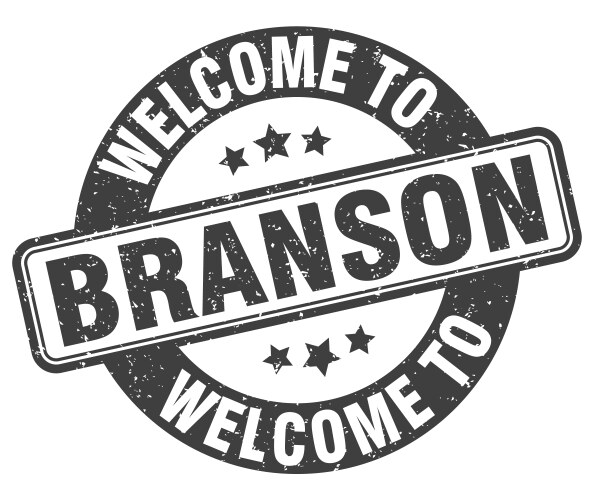 Welcome to branson stamp round sign Royalty Free Vector
