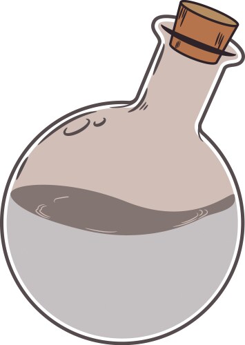 Colored alchemy potion flask vial Royalty Free Vector Image