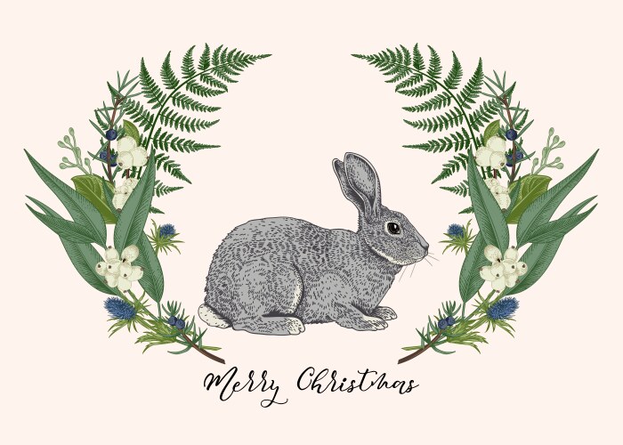 Invitation card with bunnies Royalty Free Vector Image