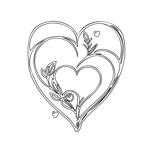 Love valentine outline sketch Royalty Free Vector Image
