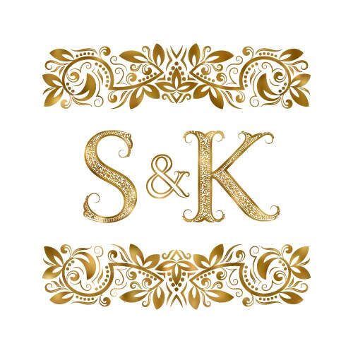 Letter S K Monogram Vector Images (over 1,700)
