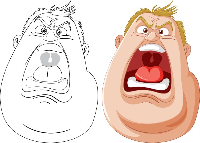 Two cartoon characters showing anger and annoyance
