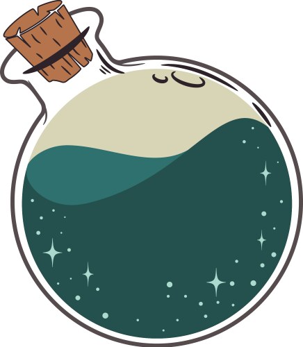 Colored alchemy potion flask vial Royalty Free Vector Image