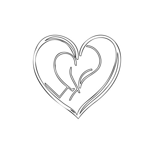 Love valentine outline sketch Royalty Free Vector Image