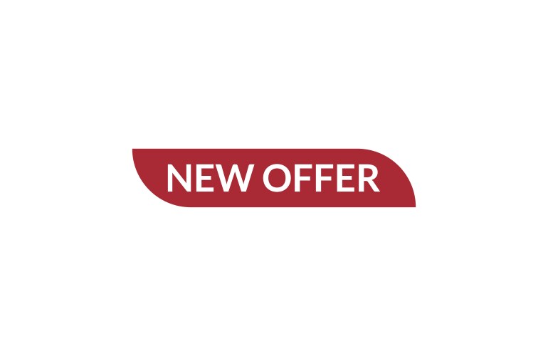 All new red ribbon label banner open available Vector Image