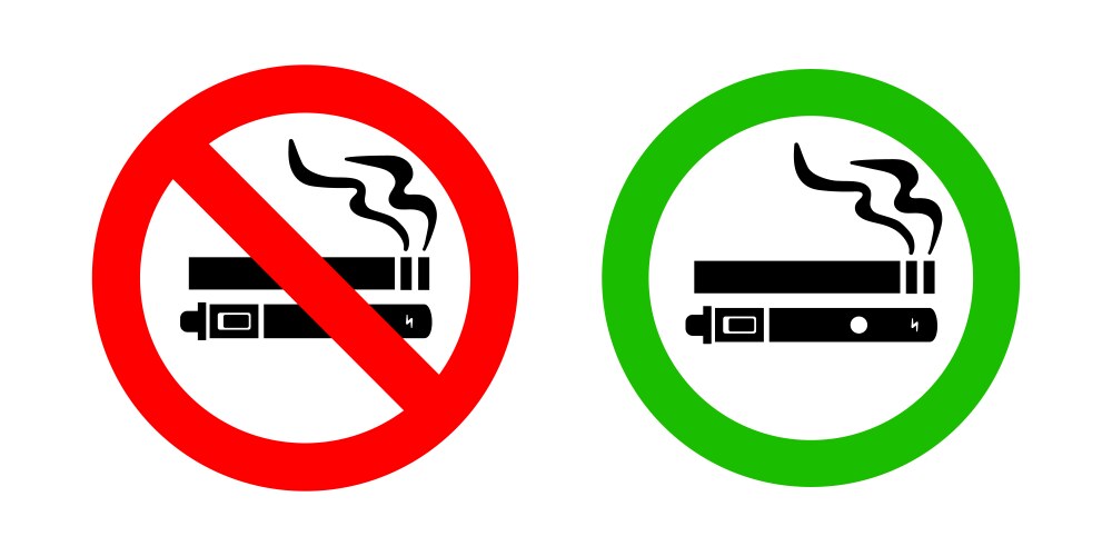 No smoking vaping signs set forbidden sign Vector Image