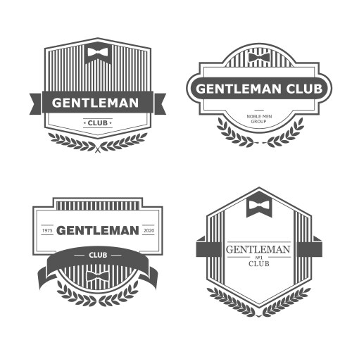 Gentleman club label design with umbrella Vector Image