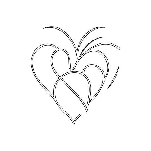 Love valentine outline sketch Royalty Free Vector Image