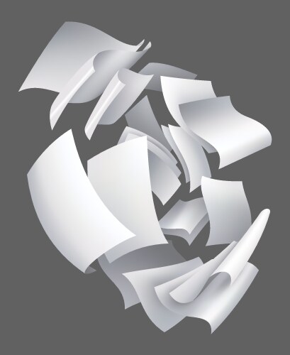 Realistic falling paper sheets set of flying Vector Image