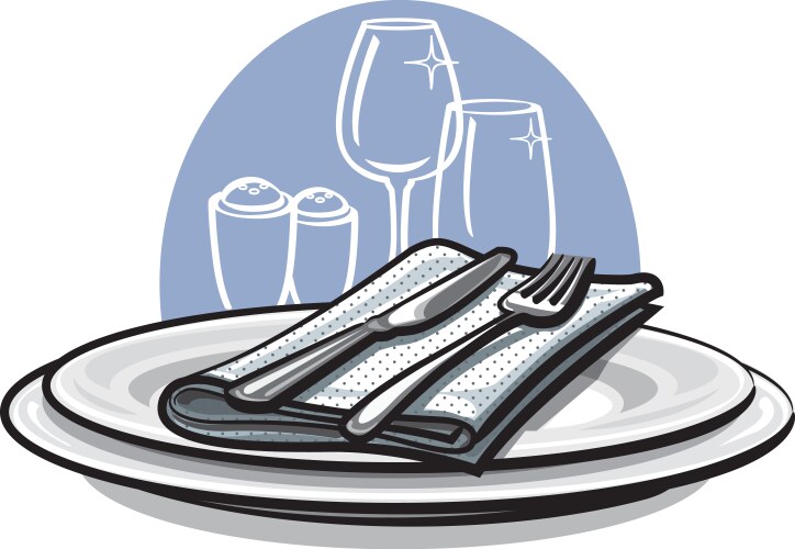 Dinner place setting Royalty Free Vector Image