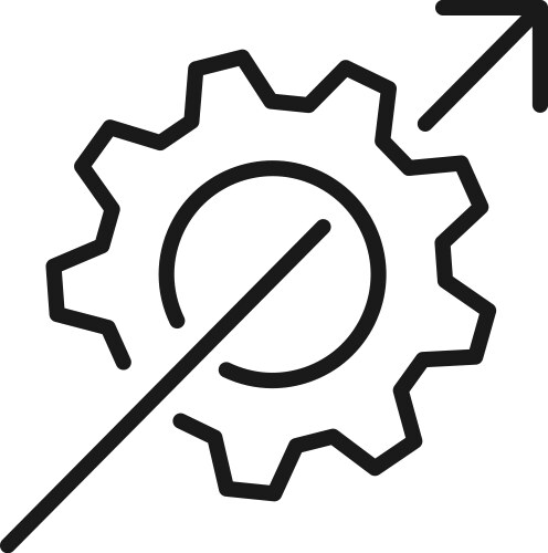 Up arrow with gear icon Royalty Free Vector Image