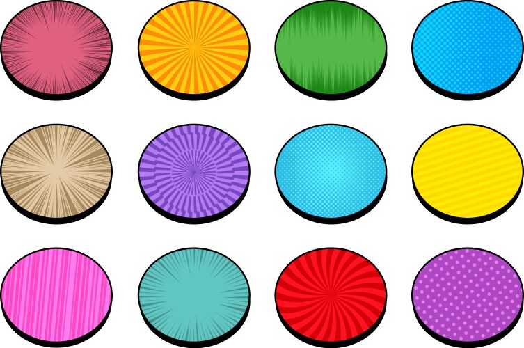 Colorful circle pattern icon collection Royalty Free Vector