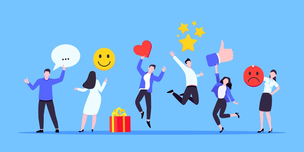 Employee satisfaction attitude survey feedback Vector Image