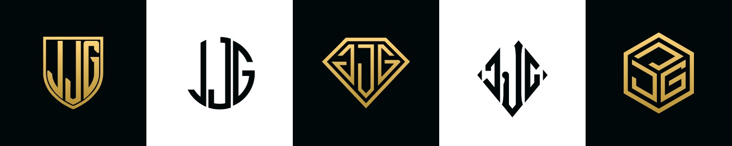 Initial letters jwt logo designs bundle this Vector Image