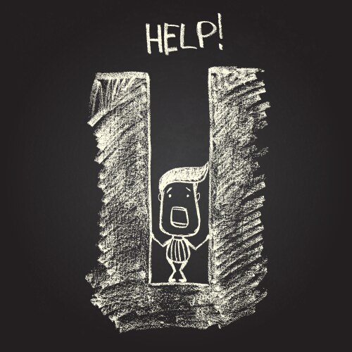 Chalked character Royalty Free Vector Image - VectorStock