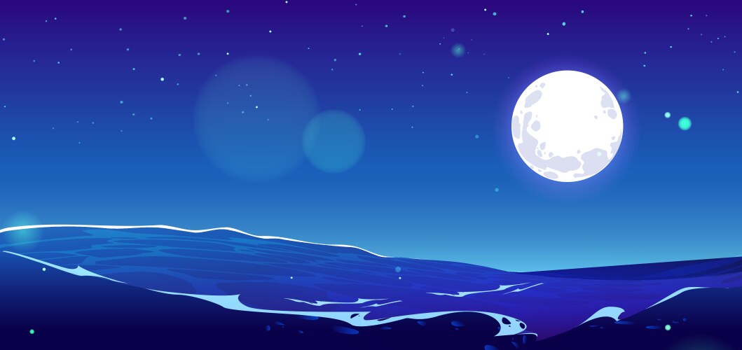 Night sea landscape with storm Royalty Free Vector Image