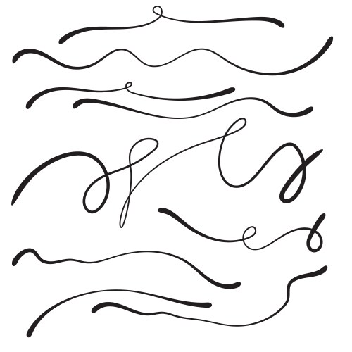 Swoosh lines and underline brush strokes swish Vector Image