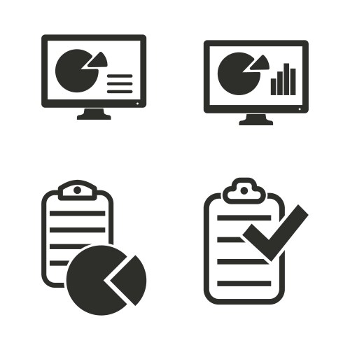 Feedback report icon set Royalty Free Vector Image