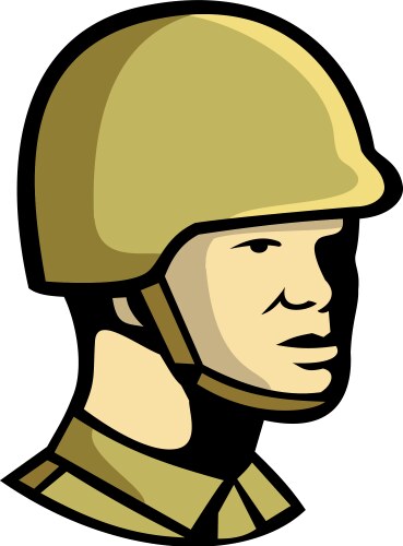 Soldier in green uniform sitting Royalty Free Vector Image