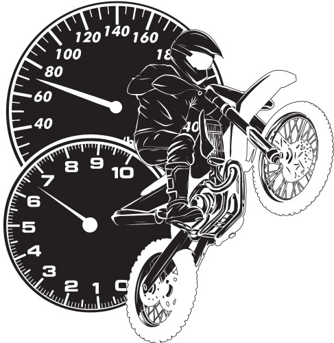 Speeding motorcycle Royalty Free Vector Image - VectorStock
