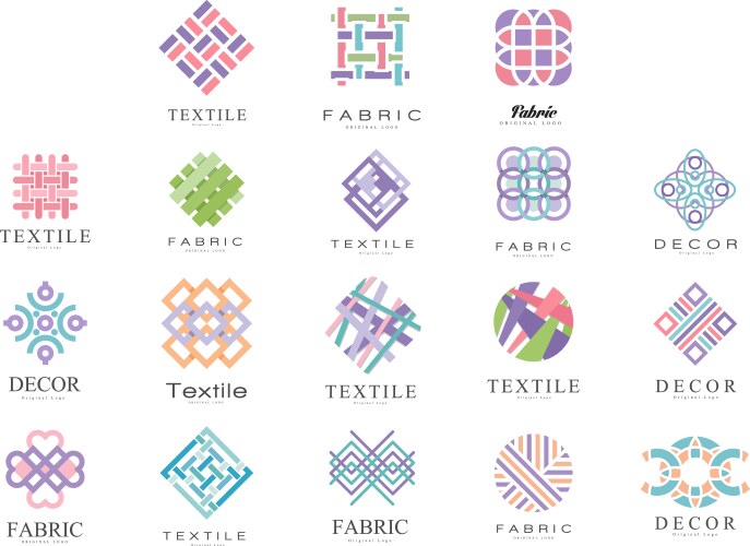 Fabric original logo design creative geometrical Vector Image