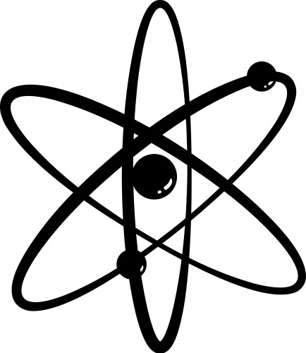 Molecule atom orbit cartoon Royalty Free Vector Image