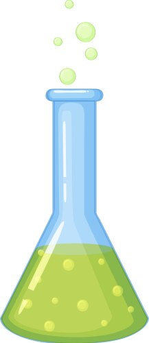 Beaker filled with chemical substance Royalty Free Vector