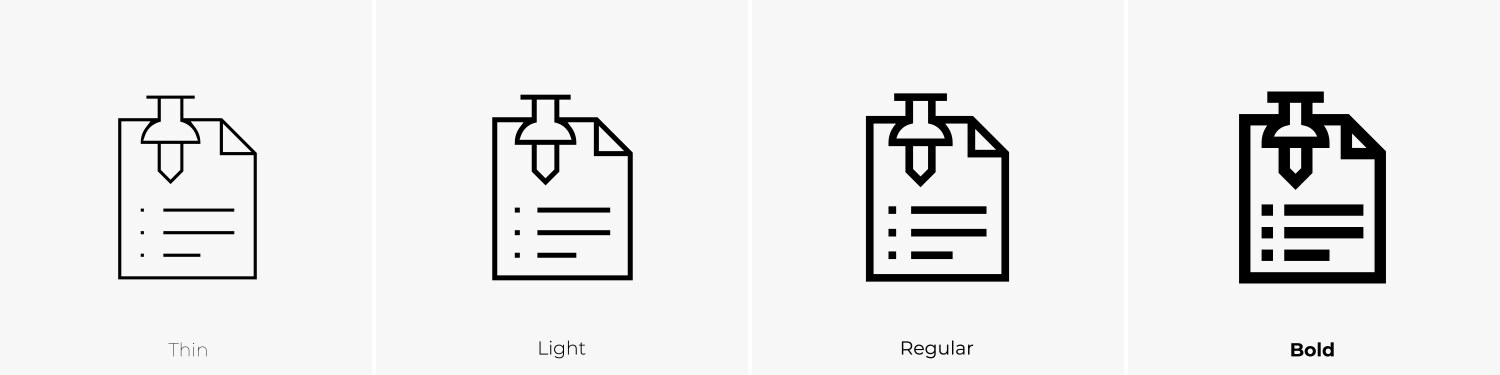Form icon thin light regular and bold style Vector Image