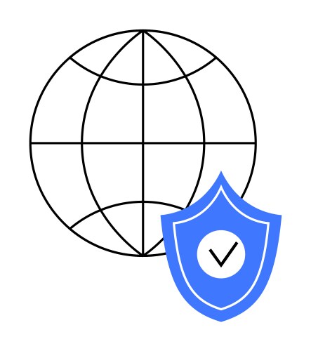 Simplified globe symbol representing global Vector Image