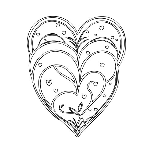 Love valentine outline sketch Royalty Free Vector Image