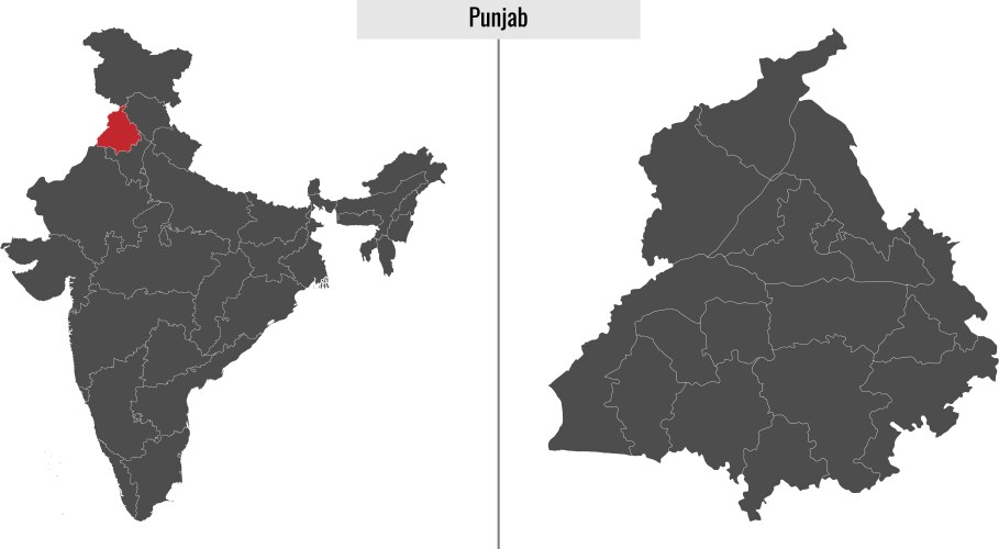Punjab India Map Outline Punjab India Map Hi Res Stock Photography And