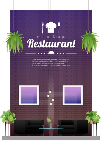 Interior background modern restaurant Royalty Free Vector