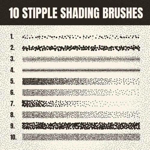 Stipple scatter brush ink drawing and texturing Vector Image