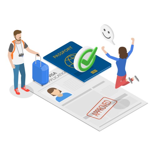 Visa application travel approval immigration Vector Image