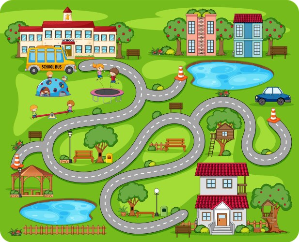 Cute cartoon maze game template Royalty Free Vector Image