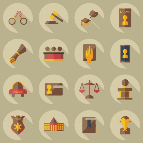 Flat concept set modern design with shadow court Vector Image