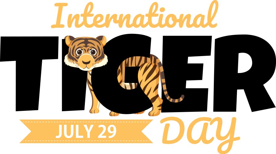 For international tiger day july 29 Royalty Free Vector