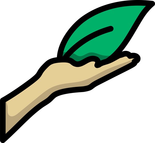 Hand holding leaf icon Royalty Free Vector Image