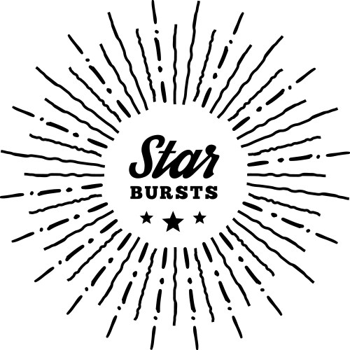 Vintage monochrome star rays Royalty Free Vector Image