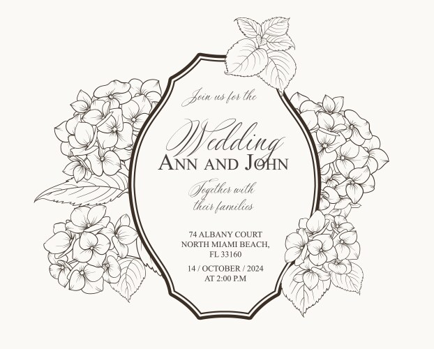 Marriage invitation card with custom sign Vector Image