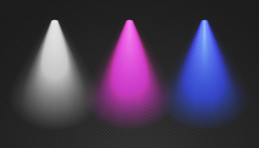 Stage limelight blue cone light from top Vector Image