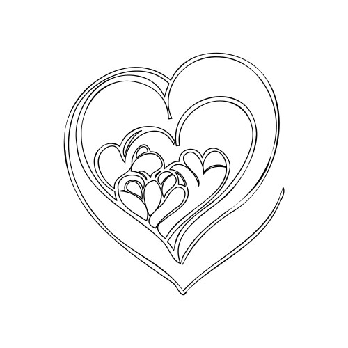 Love valentine outline sketch Royalty Free Vector Image