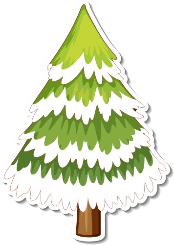 Pine trees covered with snow Royalty Free Vector Image