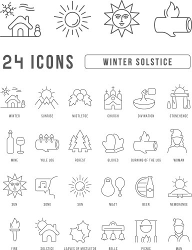 Big set of icons winter fall Royalty Free Vector Image