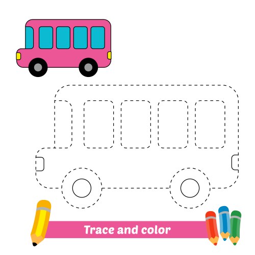 Trace and color for kids bird house Royalty Free Vector