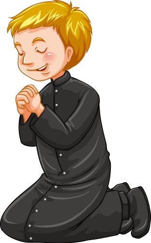 Moses praying on rock bible story scene Royalty Free Vector